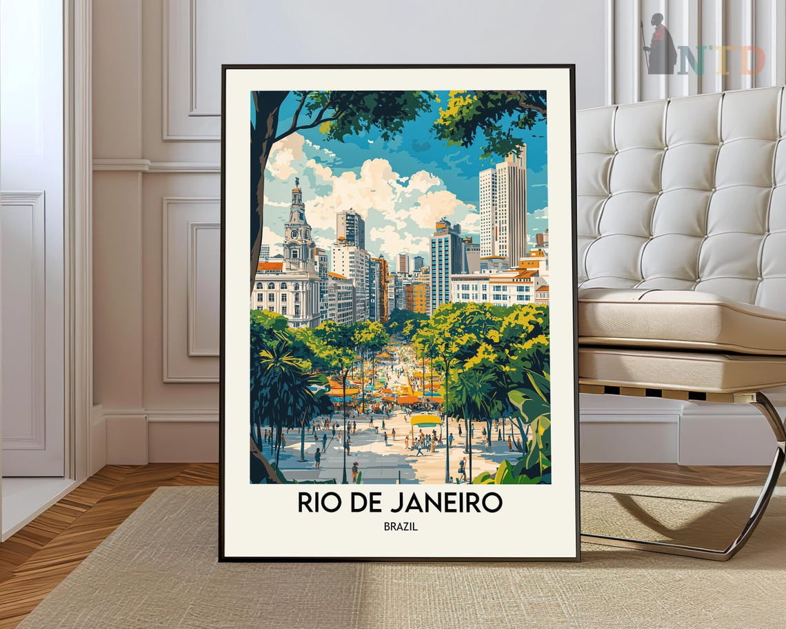 Rio De Janeiro Print, Vintage Poster, Rio De Janeiro Art, Rio De ...