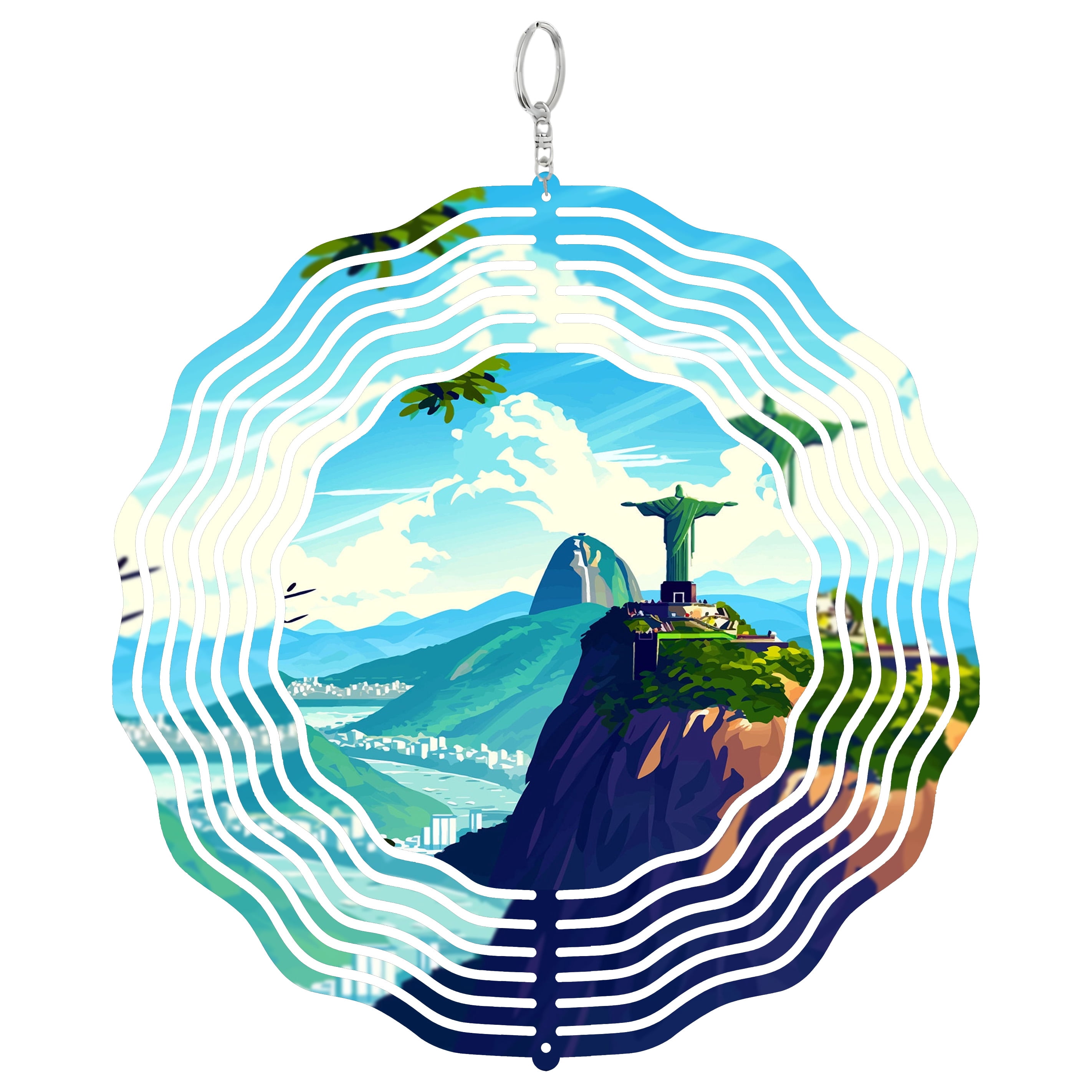 Rio De Janeiro Sugarloaf Mountain 3D Wind Spinner Stainless Steel ...
