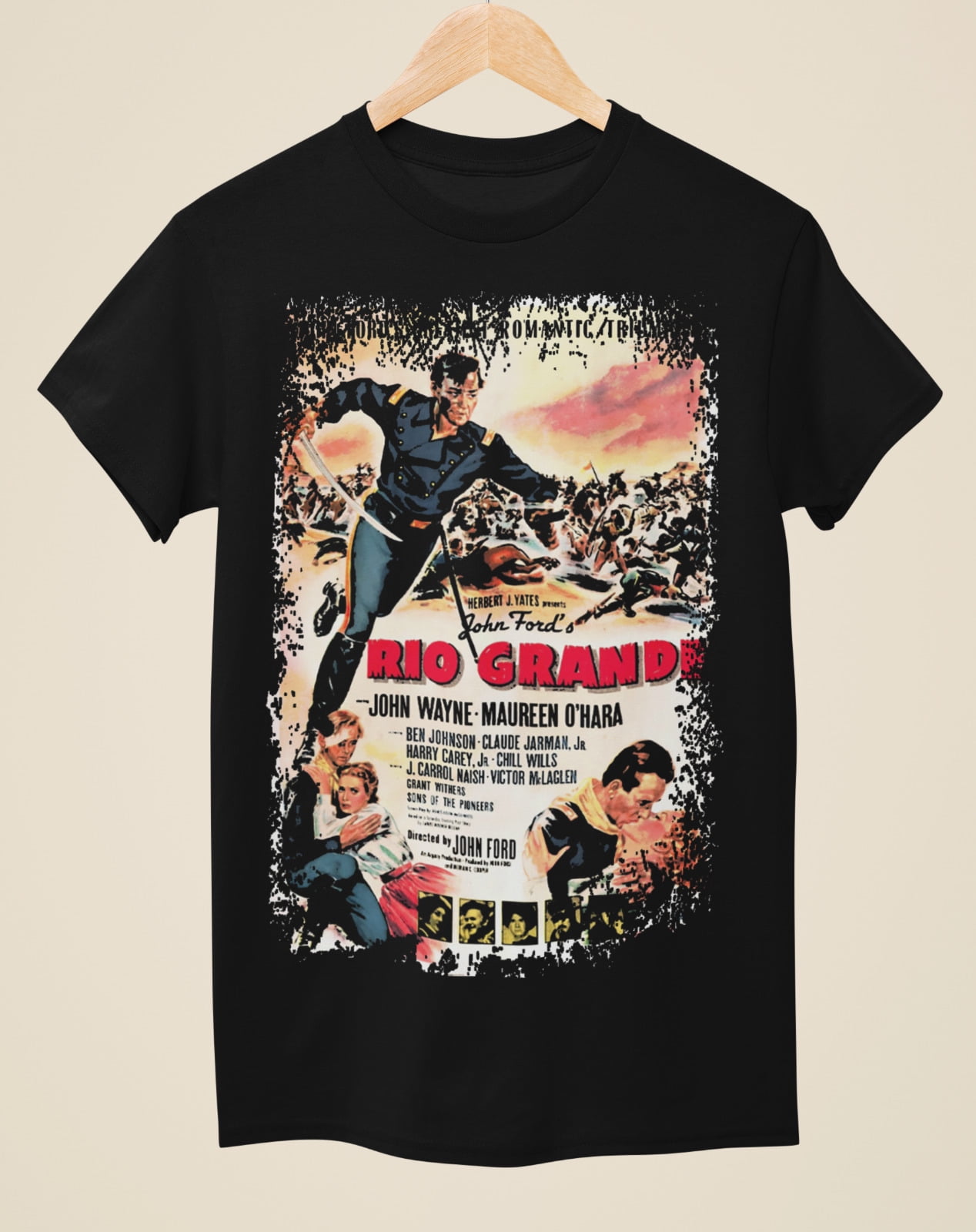 Rio Grande - Western Movie Poster inspired Unisex Black T-Shirt ...