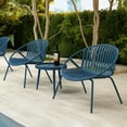 Rio Indoor or Outdoor Stackable Modern Lounge Chair- Berry Blue - Set ...