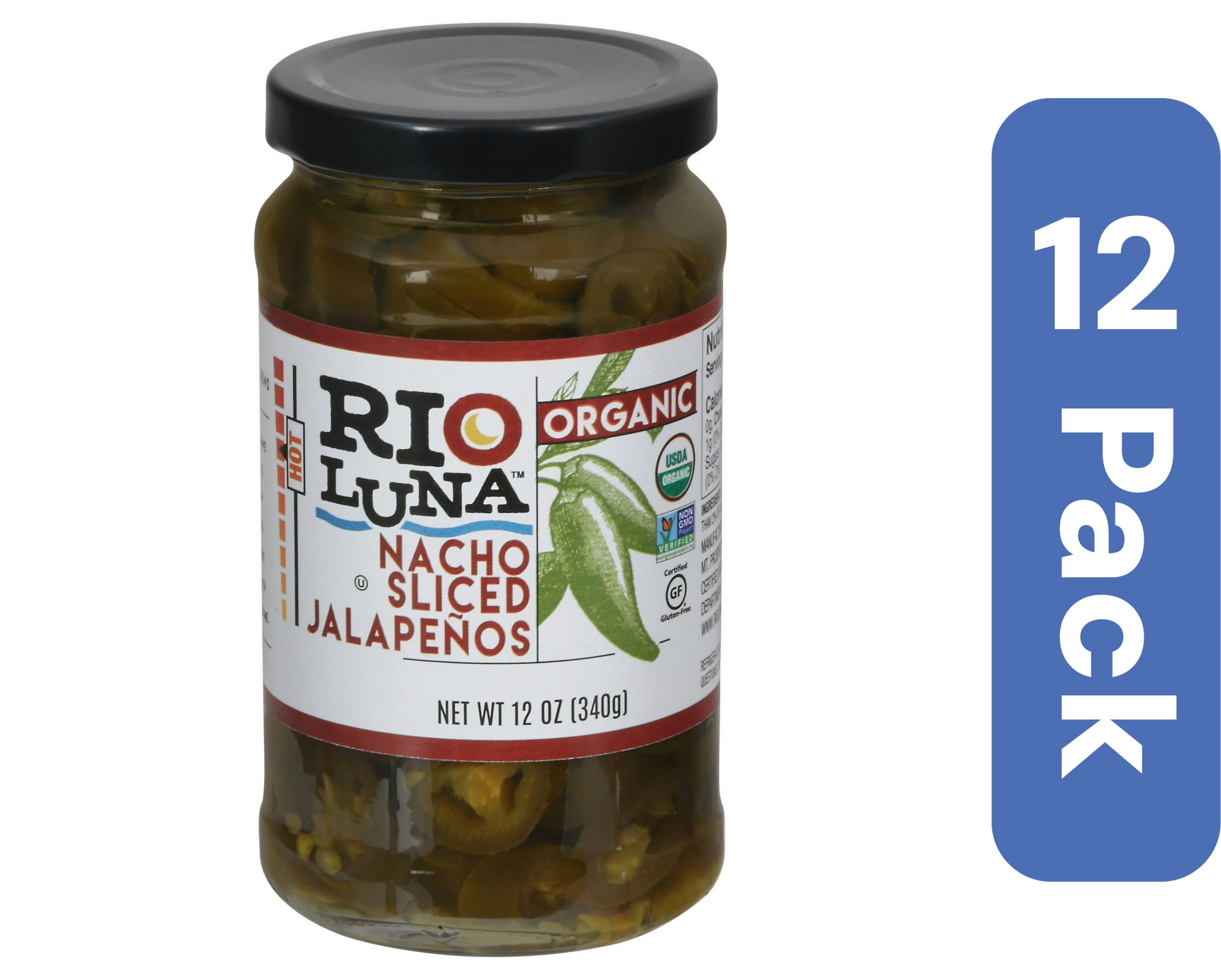 Rio Luna Organic Sliced Nacho Jalapeno Peppers 12 oz (Pack of 12 ...