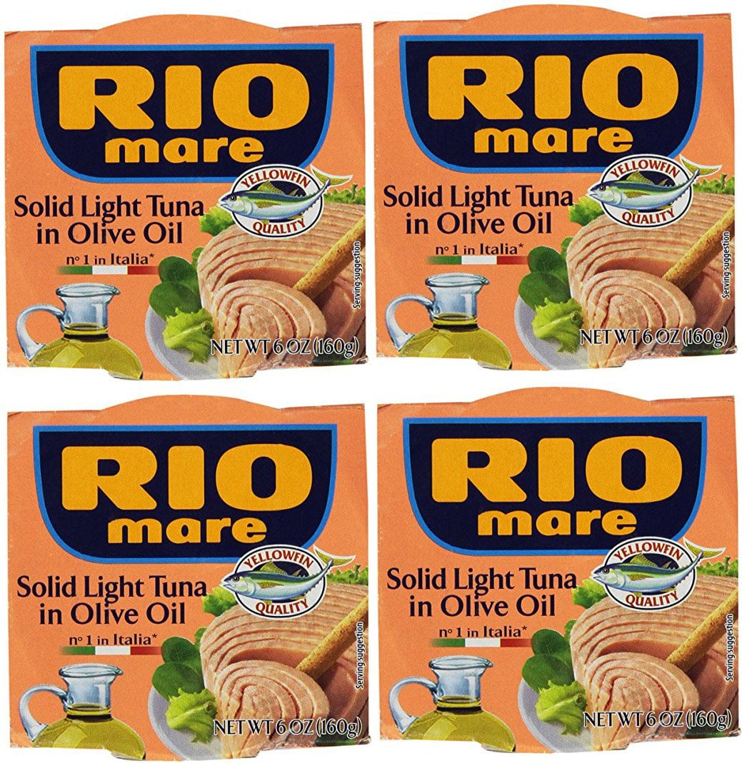 Rio Mare Solid Light Tuna, Packed in Olive Oil, 6-oz Cans, Pull-Top ...