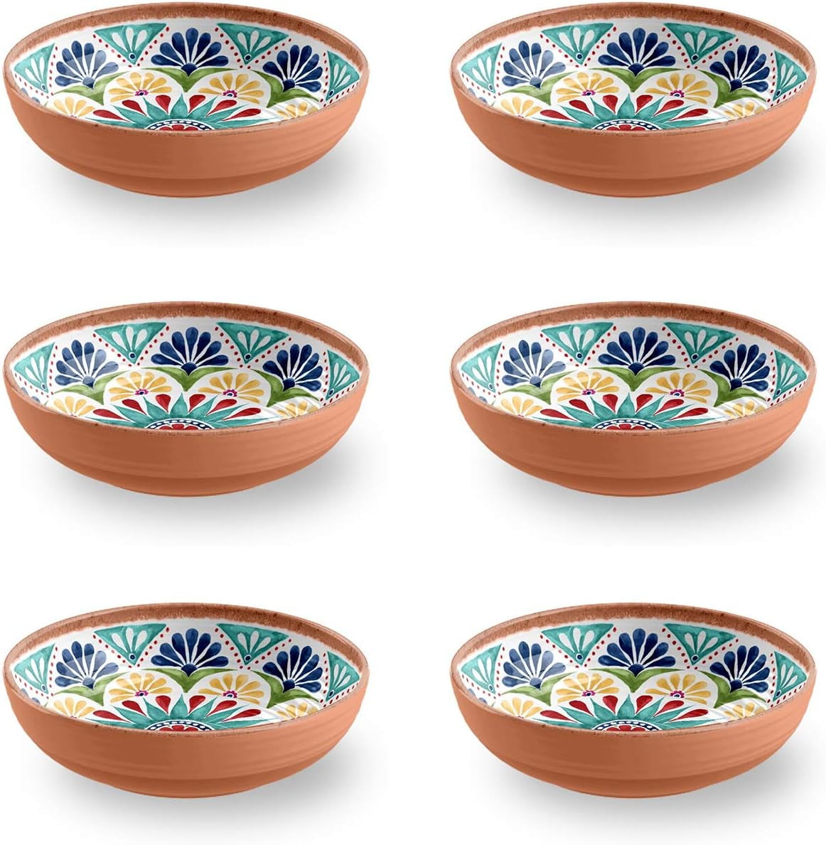 Rio Medallion Cereal Bowl, 8" X 2.2", 43.3 Oz, Melamine, Set of 6 ...