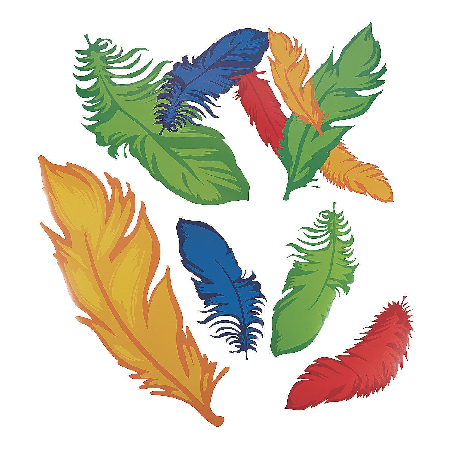 Rio Mosaic Feather Cut Outs - Party Decor - 6 Pieces - Walmart.com