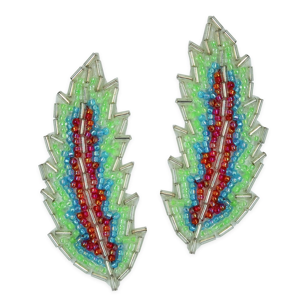Rio Rancho Feather Beaded Applique/Patch 2 Pack 2 3/4" x 1" - Walmart.com