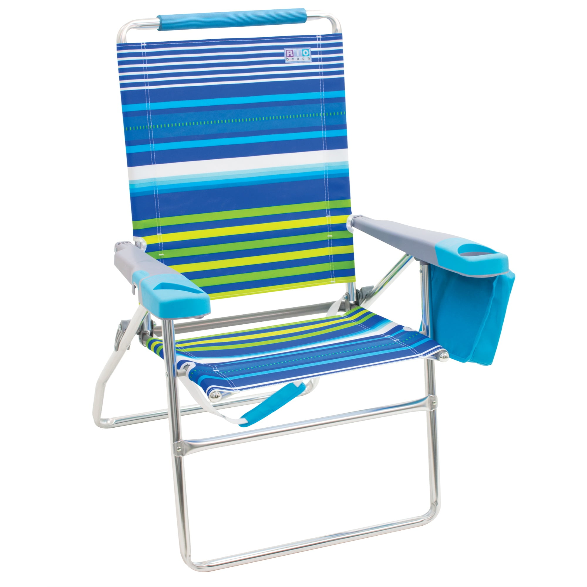 Rio SC617-1911-1 17 in. Beach Chair with New Molded Arms & Cooler ...