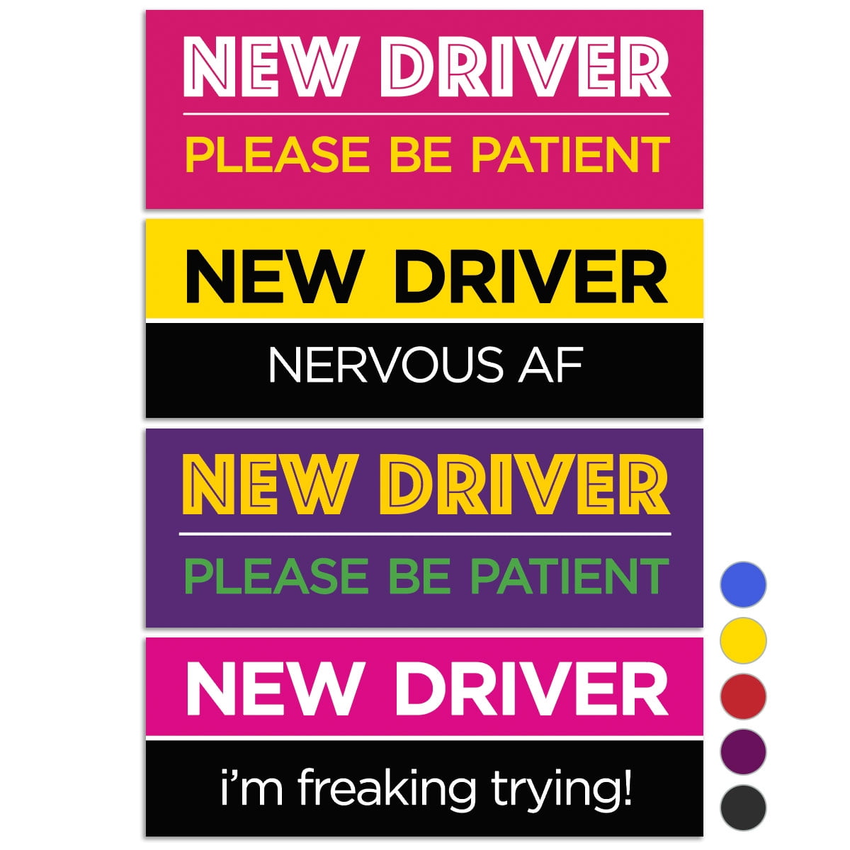 Rio Salto 4-Pack Large New Driver Car Magnet, USA Training Sign Decals ...