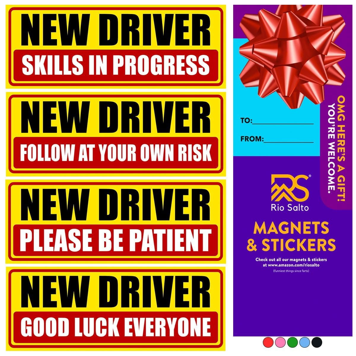 Rio Salto 4-Pack Large New Driver Car Sticker Please Be Patient ...