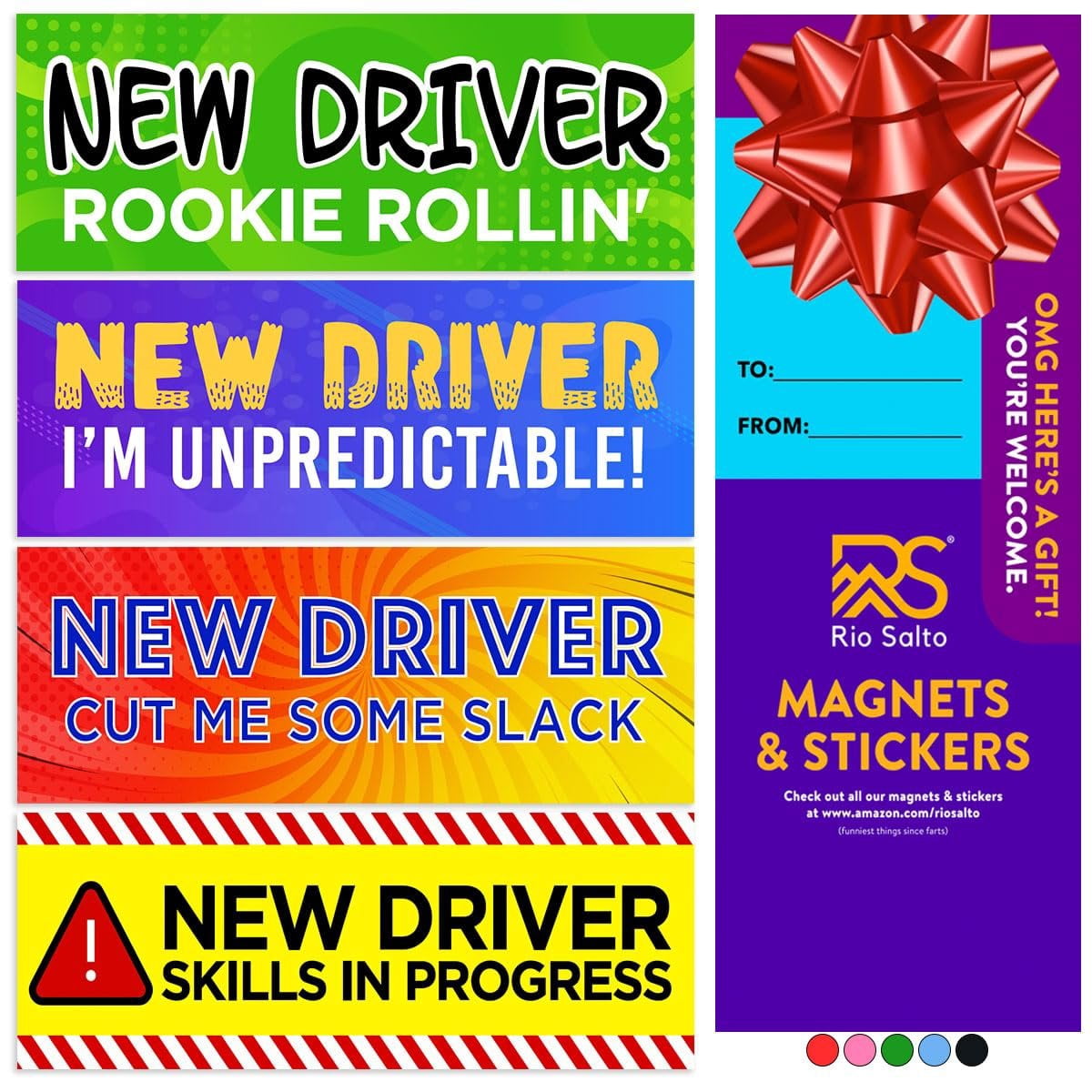 Rio Salto 4-Pack Large New Driver Car Sticker Please Be Patient ...