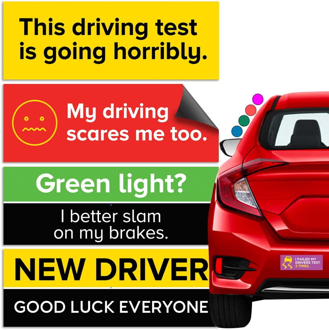 Rio Salto Funny Elderly Driver Magnet and New Driver Magnet for Car Old ...