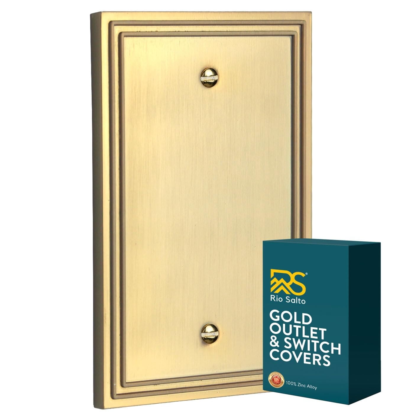 Rio Salto Imperial Collection Brushed Gold Metal Blank Wall Plate ...