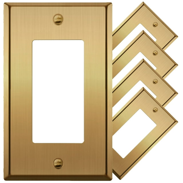 Rio Salto Brushed Brass Light Switch Plate, Gold, Corrosion Resistant ...