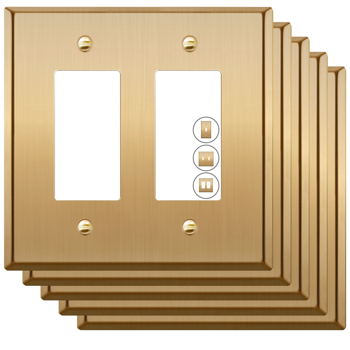 Rio Salto Metal Gold Outlet Cover or Light Switch Cover Wall Plate ...