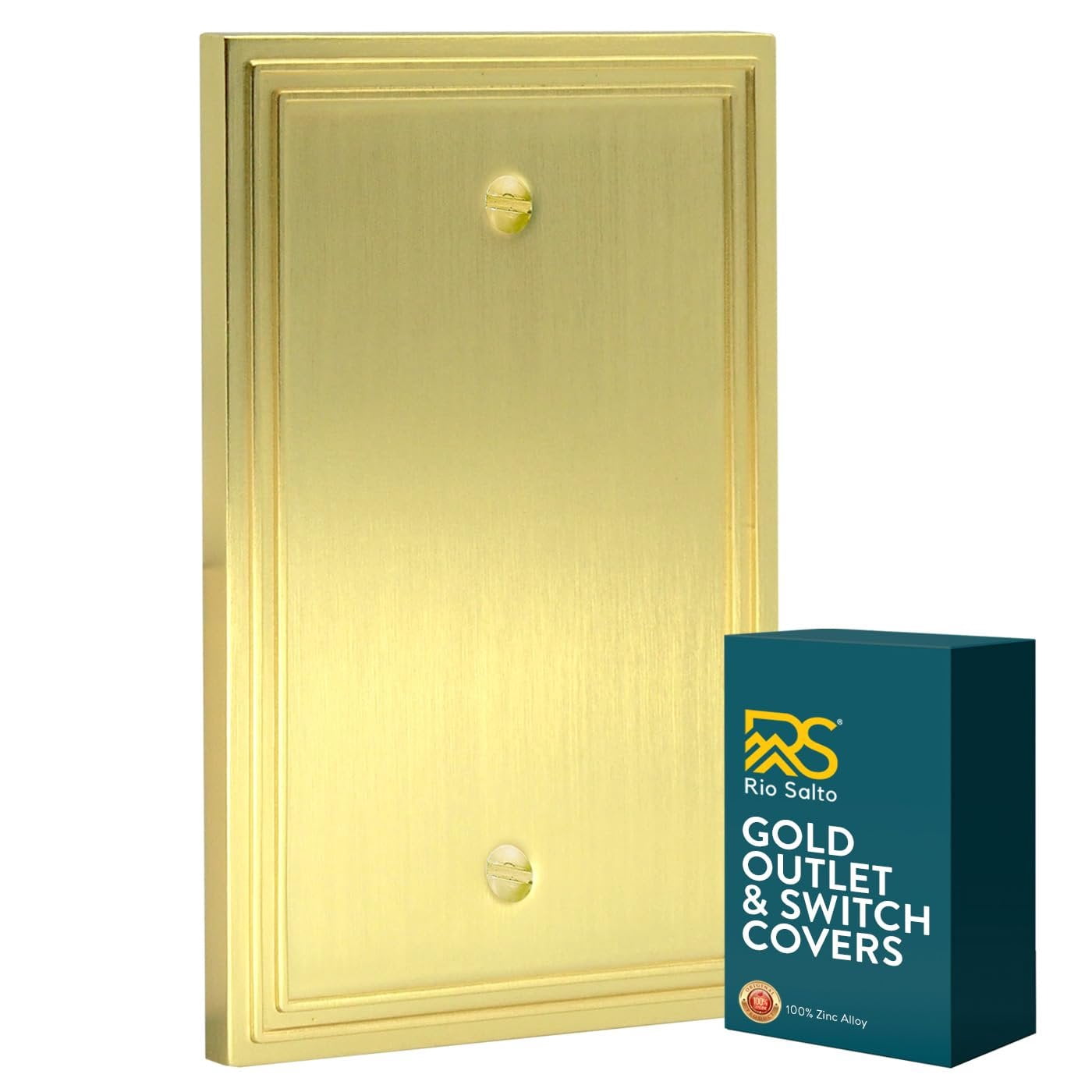 Rio Salto Metal Modern Edge Double Line Blank Light Switch Cover for ...