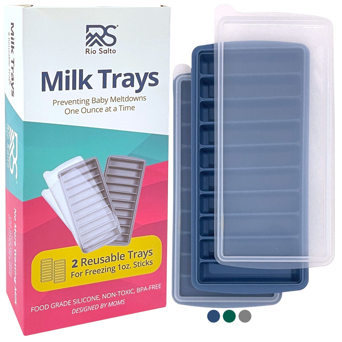 Rio Salto Reusable Milk Trays, 1 oz Breastmilk & Formula Freezer ...