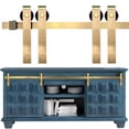 Rio Salto Mini Gold Barn Door Hardware Kit, Double Door Cabinet Sliding ...