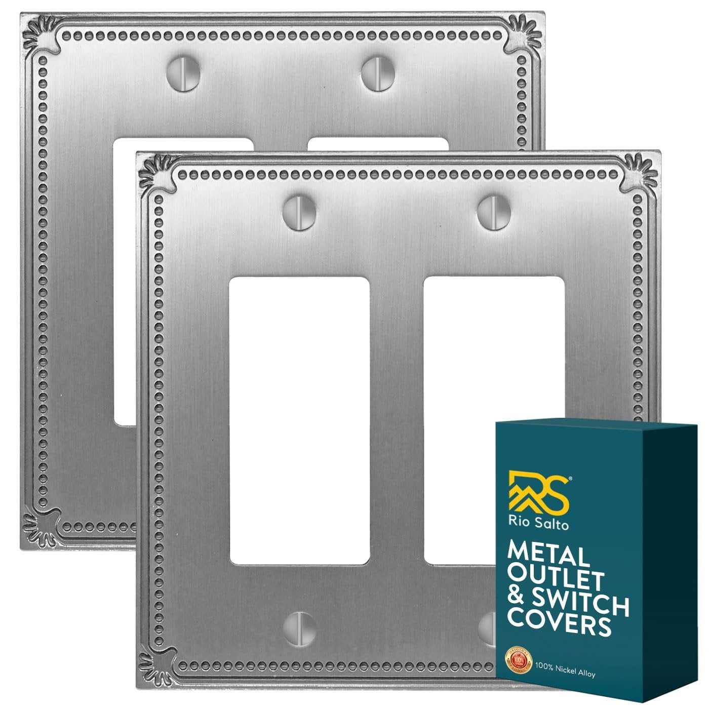 Rio Salto Pearl Collection Brushed Nickel Light Switch Plate Silver ...