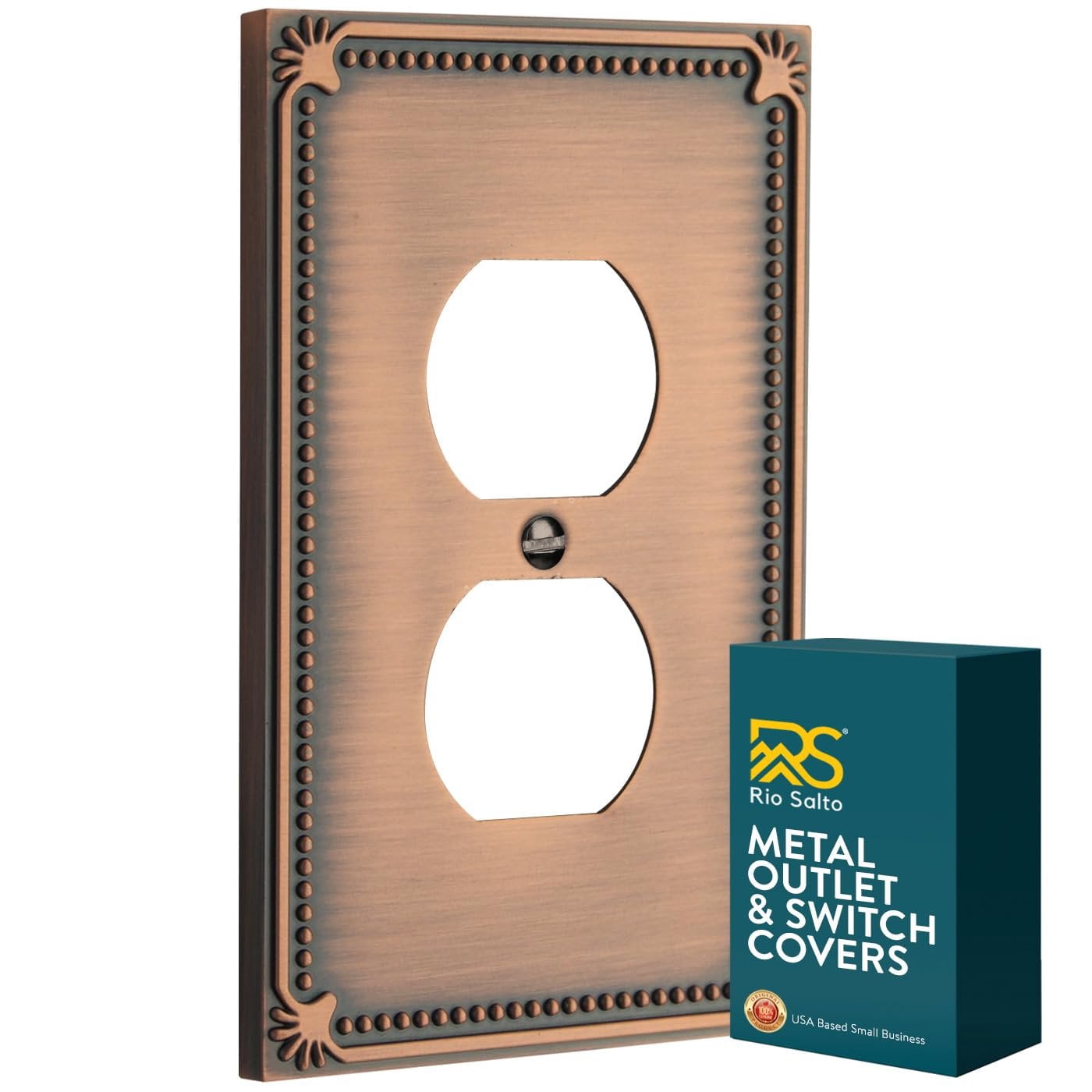 Rio Salto Pearl Collection Matte Vintage Copper Duplex Outlet Cover, 1 ...