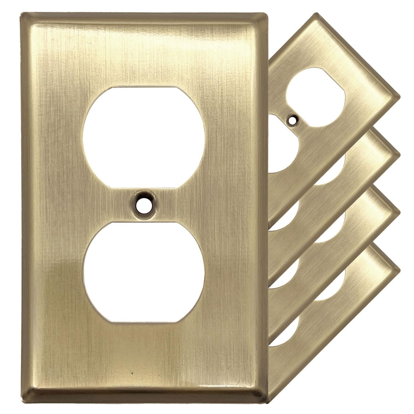 Rio Salto Signature Collection Brushed Brass Duplex Outlet Cover 5 Pack ...
