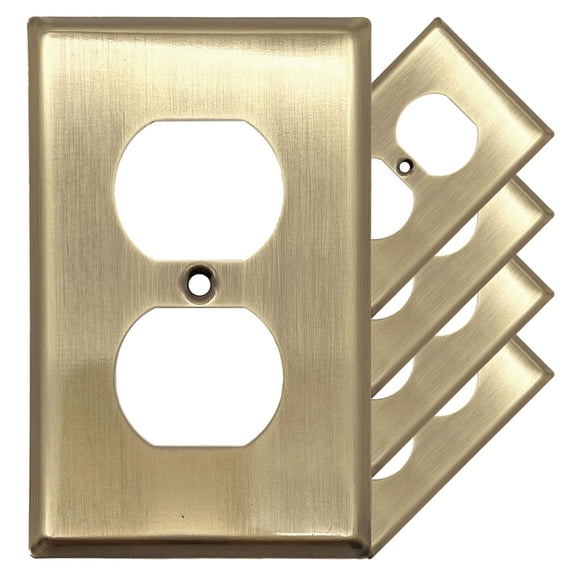 Rio Salto Signature Collection Brushed Brass Duplex Outlet Cover 5 Pack ...