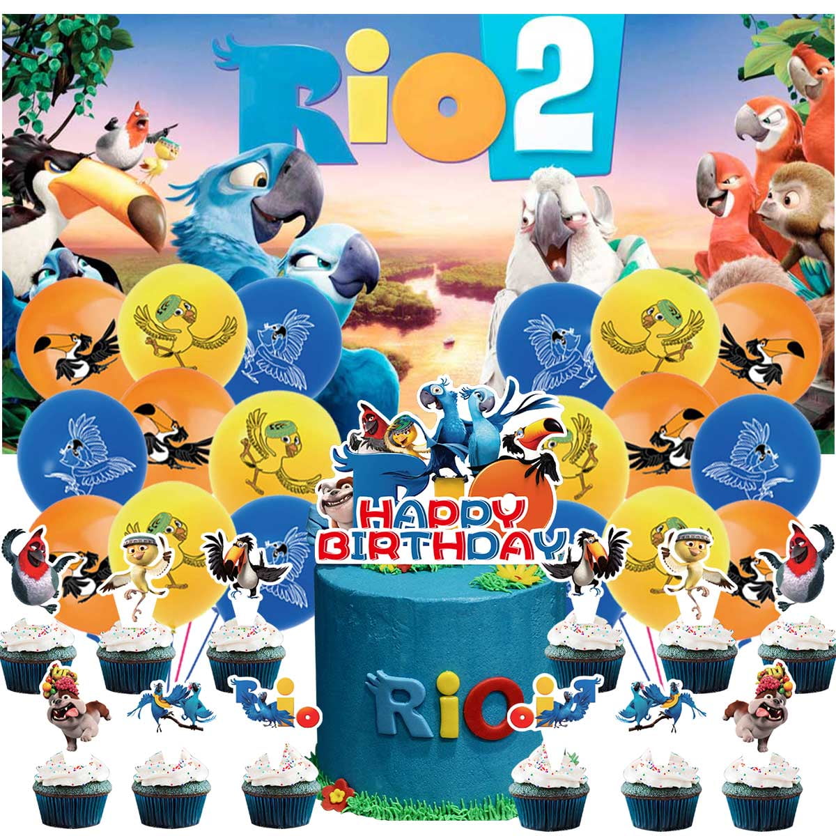 Rio Set Party Supplies Decoration Birthday Decor Banner Backdrop Kit ...