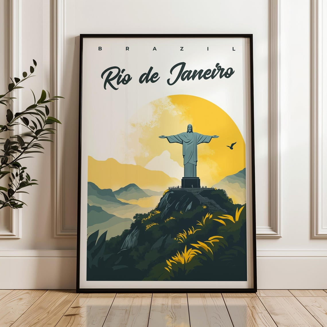 Rio Travel Poster - Brazil Wall Art Print, Illustration Poster, Home ...