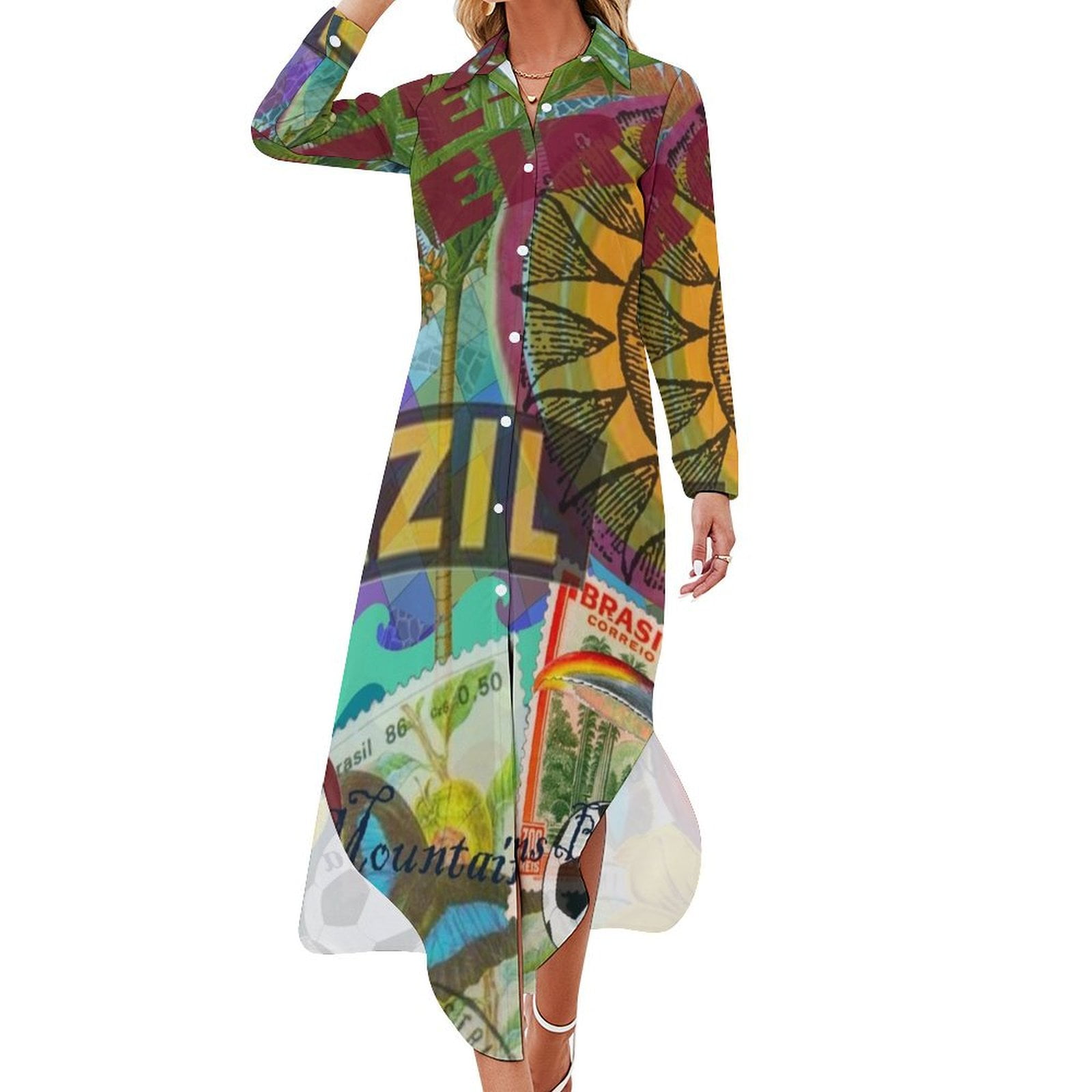 Rio de Janeiro Brazil Impanema Copacabana Long Sleeved Shirt Dress ...