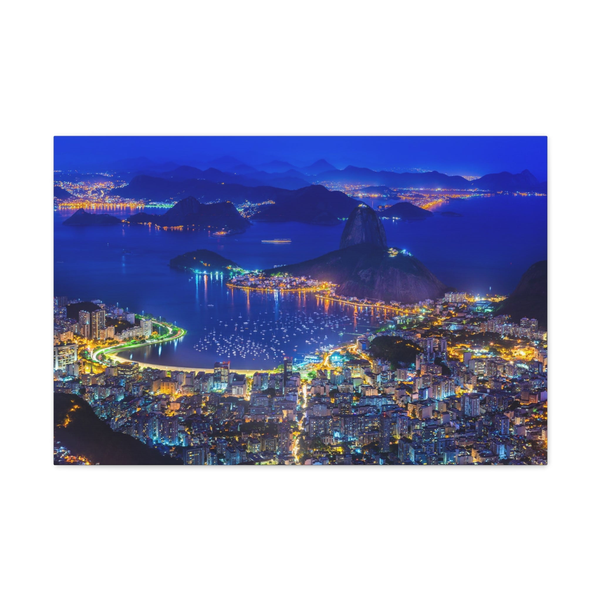Rio de Janeiro Night Skyline Canvas Artwork Breathtaking Stunning ...