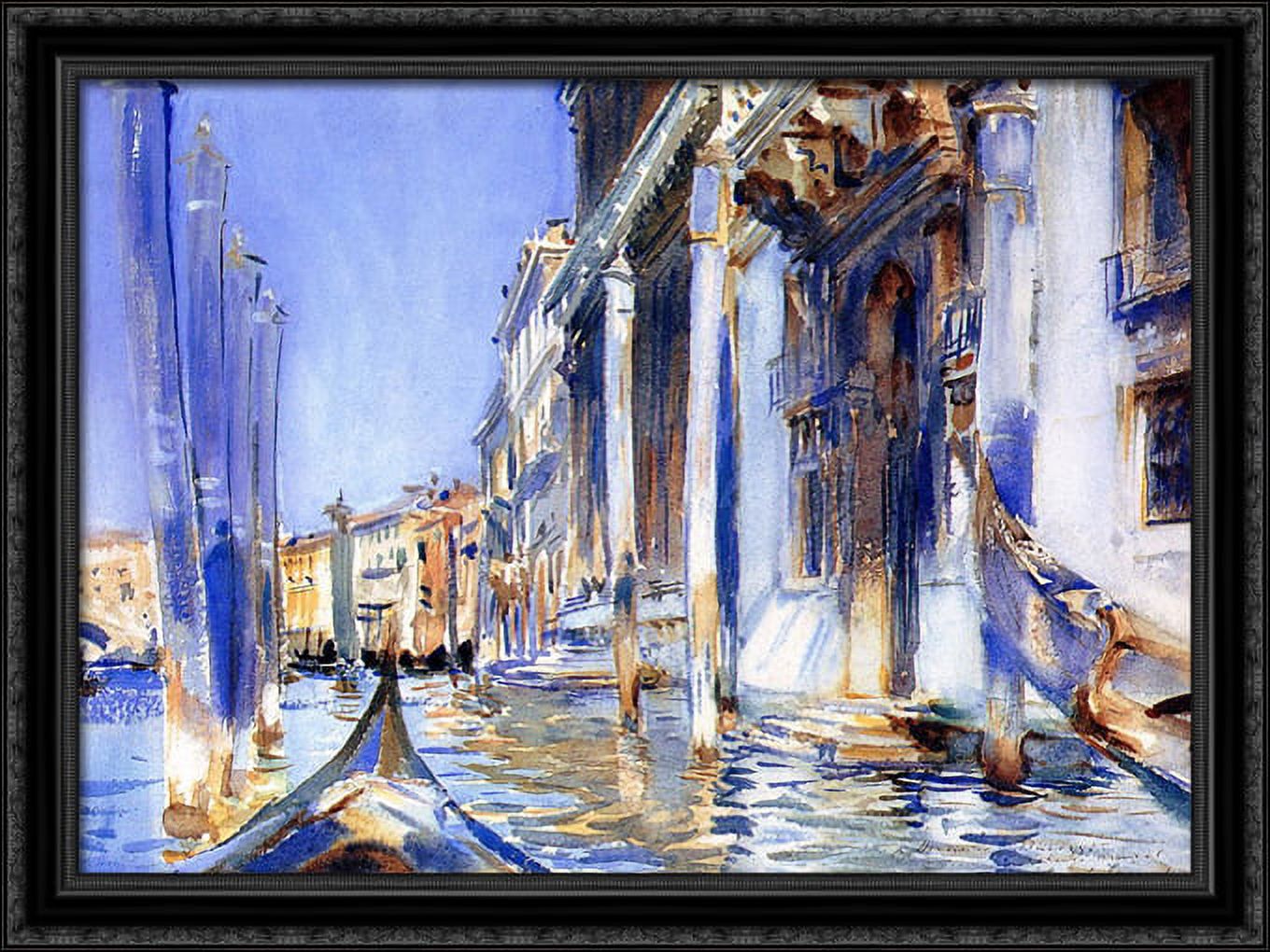 Rio dell'Angelo 38x28 Large Black Ornate Wood Framed Canvas Art by John ...