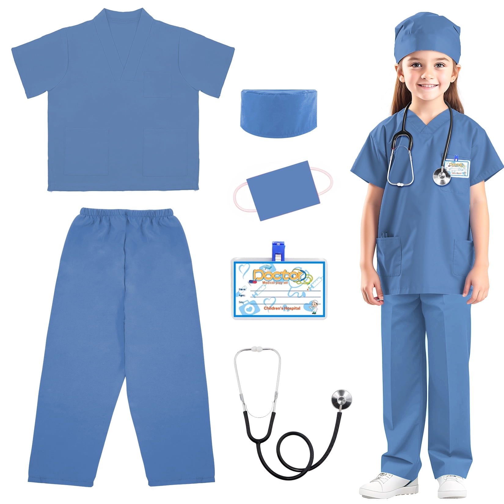 RioRand Doctor Costume for Kids,Toddler Nurse Scrubs with Accessories ...