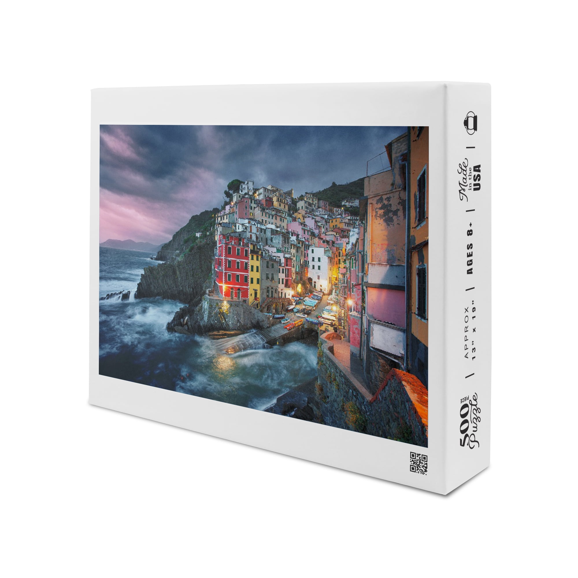 Riomaggiore, Italy, Stormy Coastal Scene (19x27 inches, Premium 500 ...