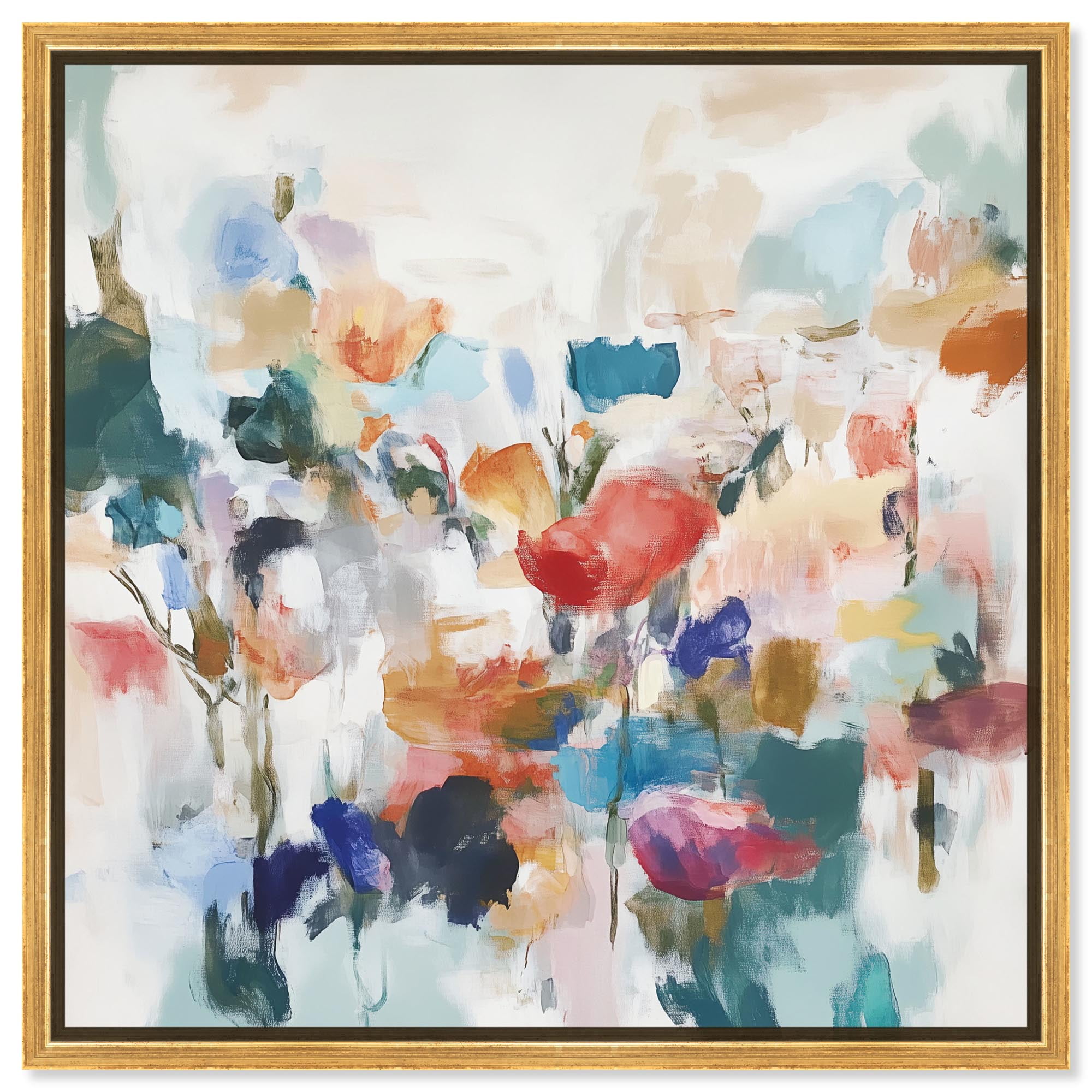 Riot of Color Canvas Colorful Spring Art by Art Remedy, Gold Frame, 30 ...