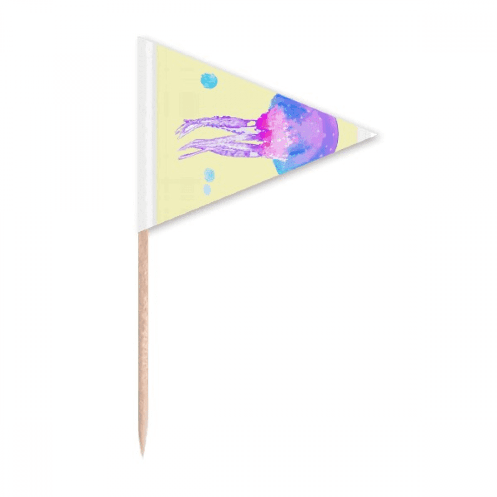 Riotous Profusion Florid Jellyfish Toothpick Triangle Cupcake Toppers ...