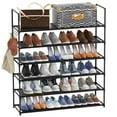 Riousery 6 Tier Shoe Rack, 38.4 Inch, Holds 35 Pairs, Black Non-woven ...