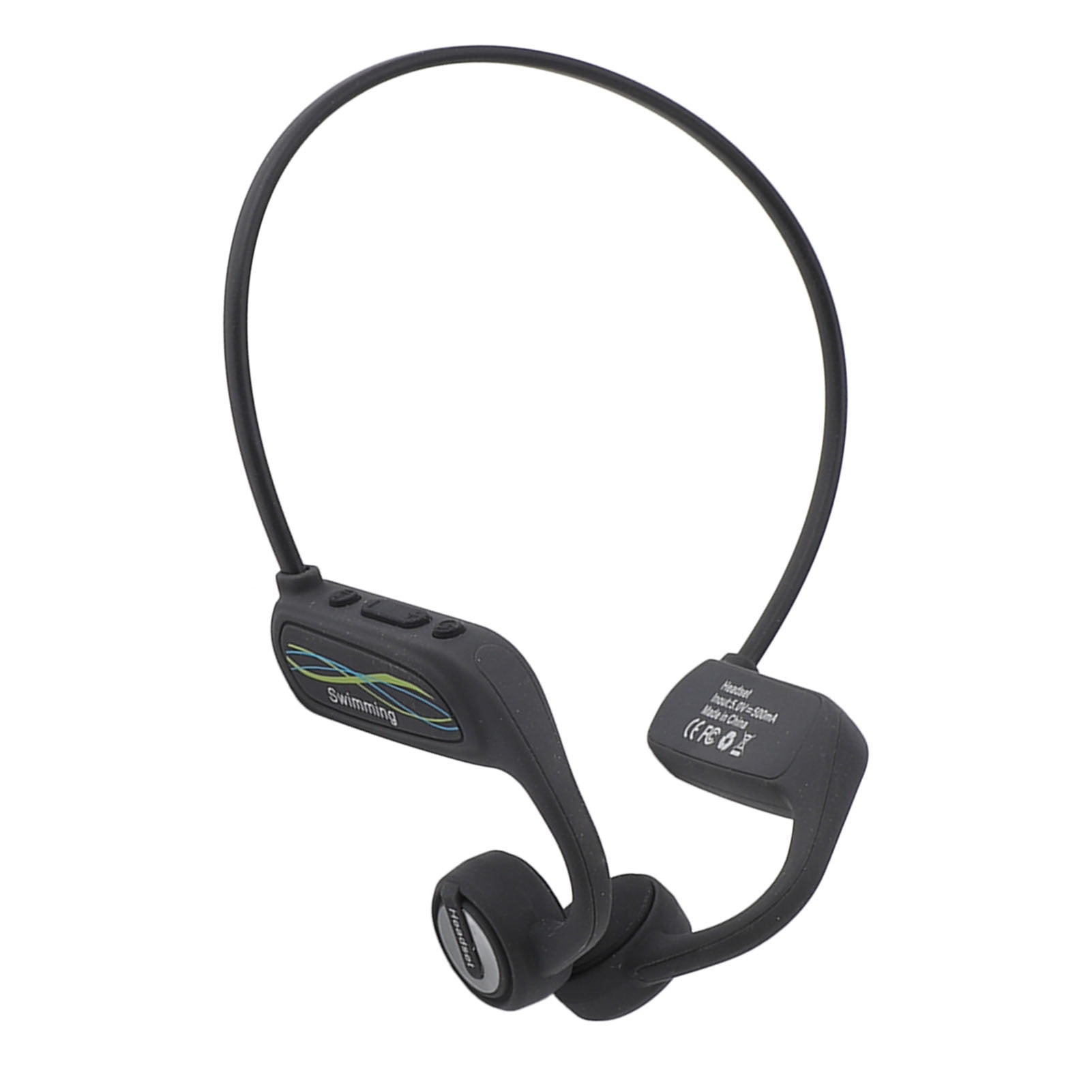 Riousery Black Bone Conduction Swimming Bluetooth 5.0 Headphones ...