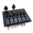 Riousery DC 12-24V 6 Gang Rocker Switch Panel Dual USB Charger ...