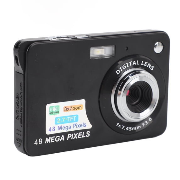 Riousery Digital Camera 48MP 4K 8x Zoom Anti Shake 2.7inch TFT Display ...