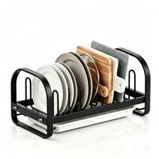 "BN-LINK Dish Drying Rack, 2-Tier Black Dish Rack with Drainboard ...
