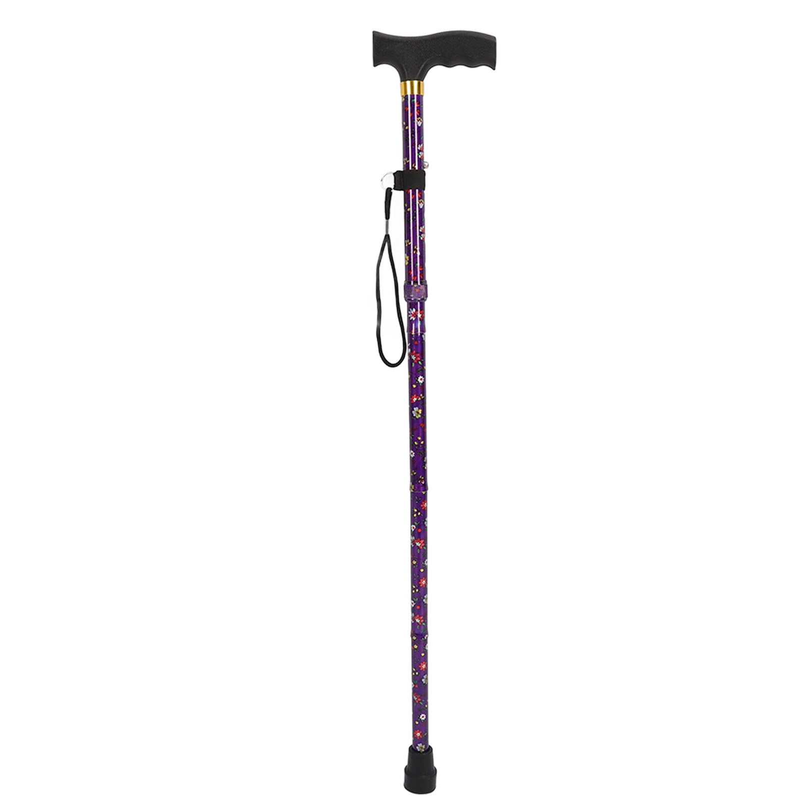 Riousery Folding Walking Cane T Handle Adjustable Height Print Folding ...