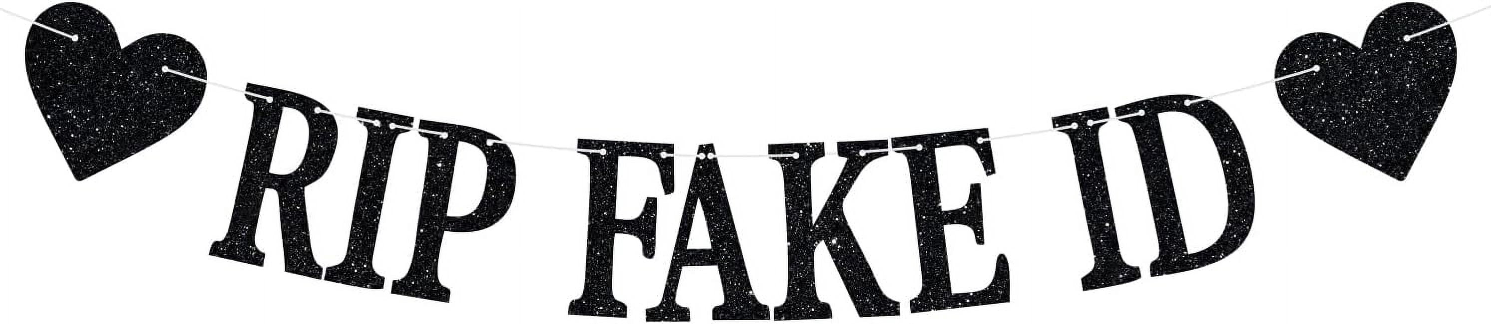 Rip Fake ID Banner, 21 and Legal, Happy 21st Birthday Backdrop ...