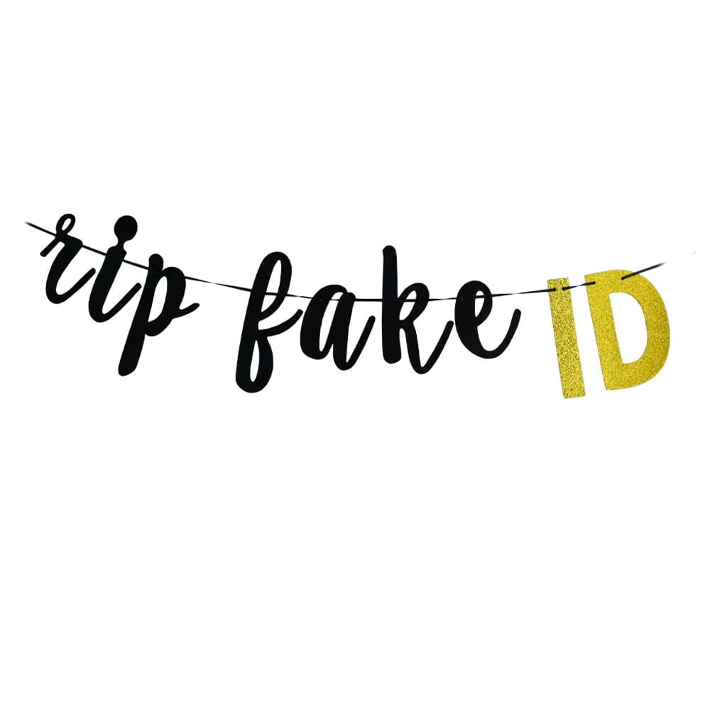 Rip Fake ID Banner DHF10 - Funny 21st Birthday Sign,21 Birthday Party ...