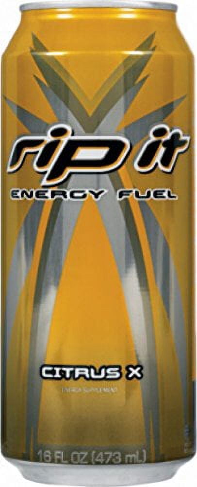 Rip It Carbonated Citrus X Energy Drink, 16 Ounce, Pack of 24 Cans ...