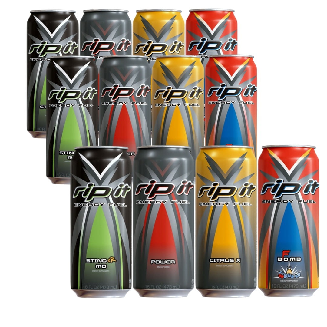 Rip It Energy Drink Variety Pack - 12 Cans of 16 fl oz Each - Assorted Flavors for an Energy ...
