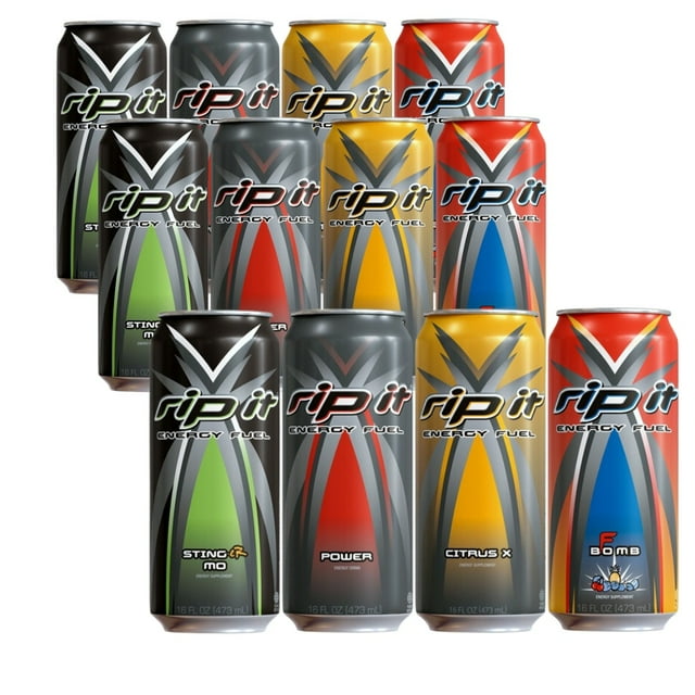 Rip It Energy Drink Variety Pack - 12 Cans of 16 fl oz Each - Assorted ...