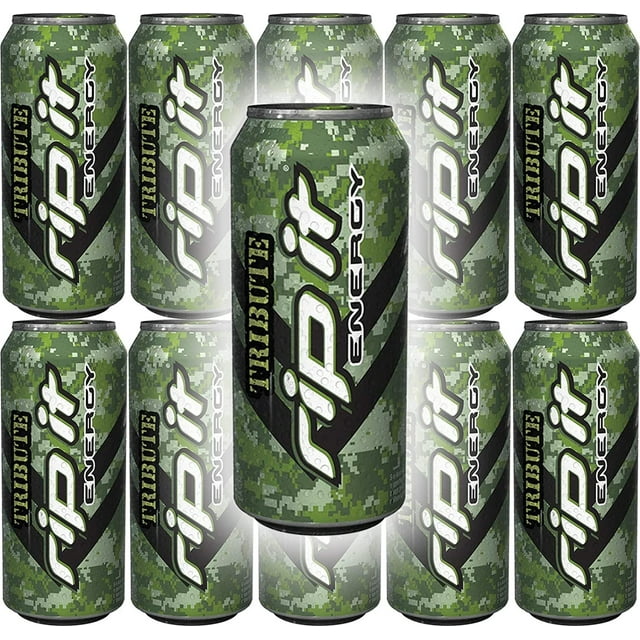 Rip It Energy Tribute Drink 16 Fl Oz Cans, Pack of 10, Total of 160 Oz ...