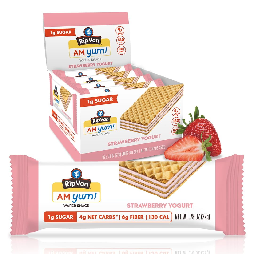 Rip Van AM YUM DHF10 Strawberry Yogurt - Keto - Non-GMO - Healthy Snacks - Low Carb & Low Sugar ...