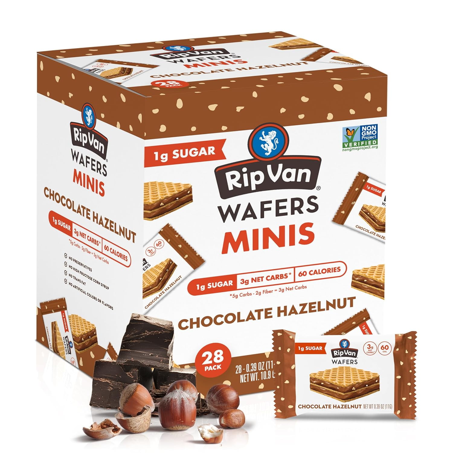 Rip Van Chocolate Hazelnut Mini Wafer Cookies - Healthy Low Sugar ...