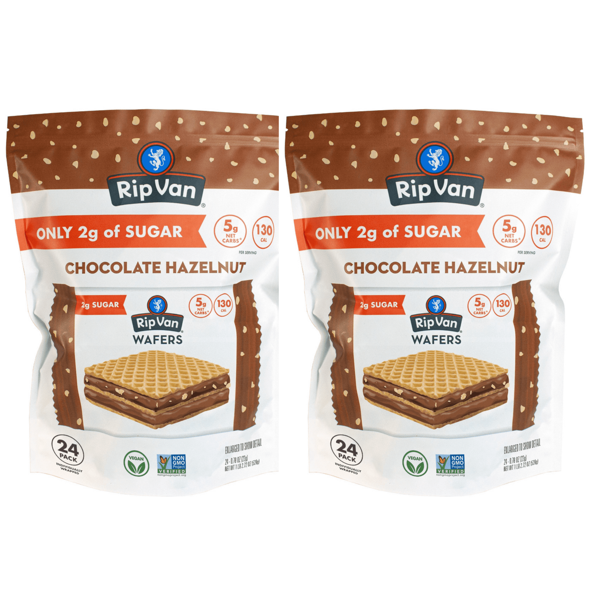 Rip Van Chocolate Hazelnut Wafers, Keto Friendly & Vegan, 0.78 Ounce ...