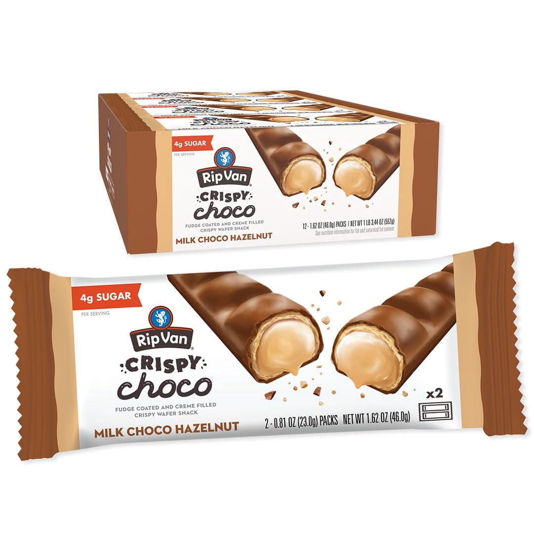 Rip Van Crispy Choco Hazelnut Candy Bars - Low Sugar Fudge and Hazelnut ...