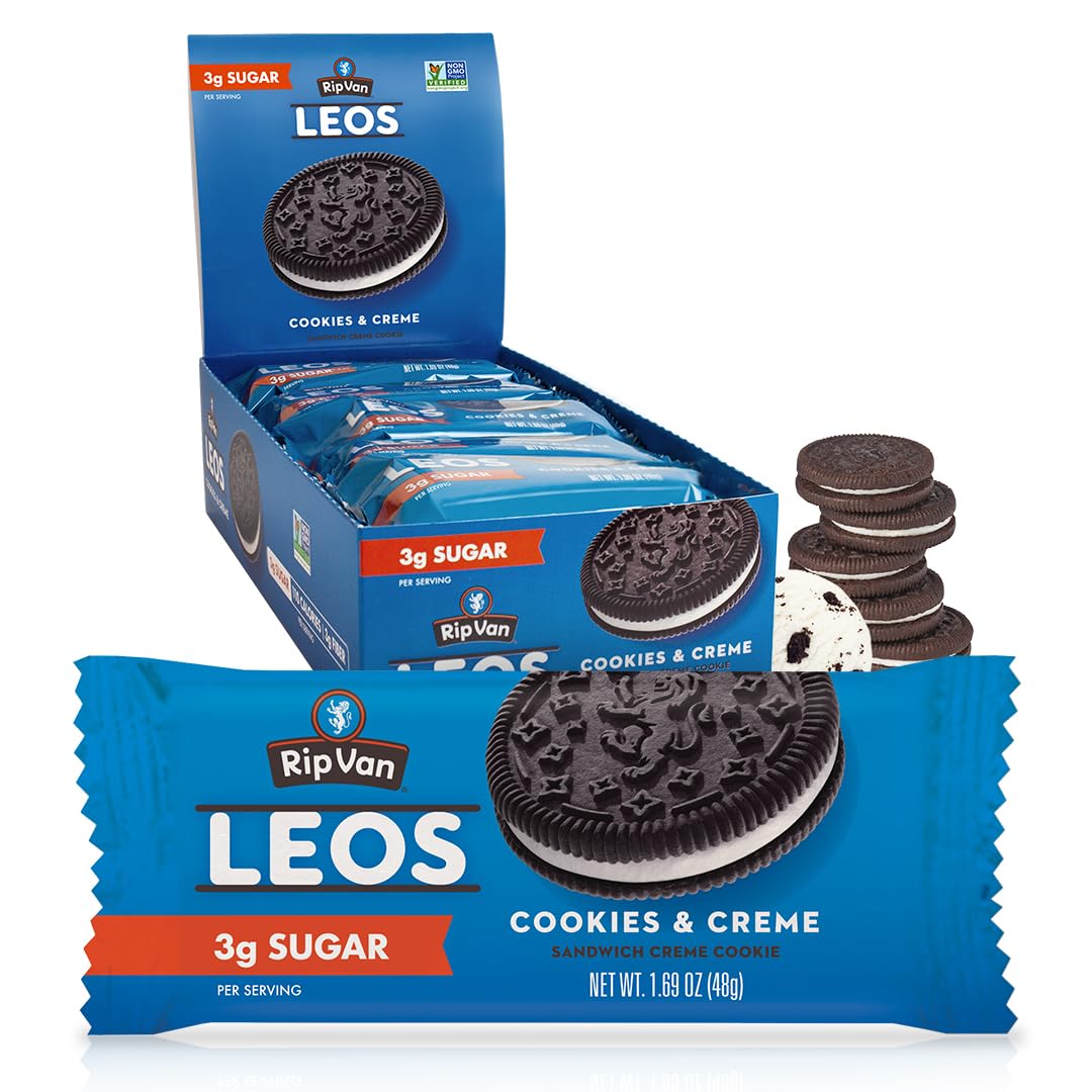 Rip Van LEOs DU20Cookies and Cream Sandwich Cookies Low Sugar Snack ...